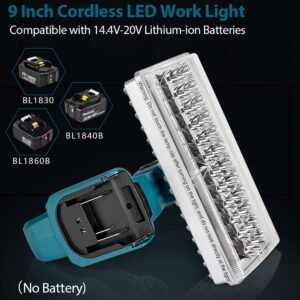 40W 4200lumen Tools LED Work Light Compatible with Makita 18V Lithium-Ion Battery,Choerinton 9In Outdoor Search Light Cordless Flashlight USB Port for Car Repair Camping Emergency Lighting(Tool Only)