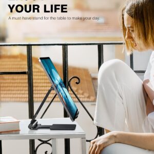 Anozer Tablet Stand,Adjustable Tablet Holder for Desk,Foldable Aluminium for iPad Stand Dock Holder for iPad Air 5/4/Mini 6/Mini 5/10.2/Pro 12.9/Pro 11,Portable Monitor,Surface (4-13 inch)-Black