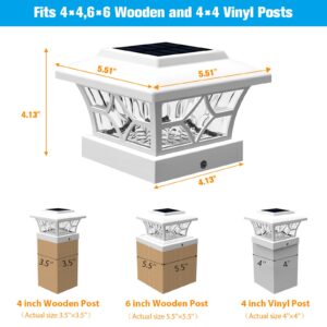 VOLISUN Solar Post Cap Lights Outdoor, Solar Powered Fence Post Cap Lights for 4x4 Vinyl/Wood Post, White Waterproof Solar Deck Post Lights 8Pack Cool/Warm for Garden Patio Porch...