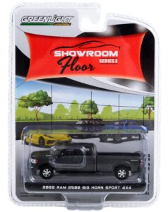 2022 ram 2500 big horn sport 4x4 pickup truck granite crystal gray metallic showroom floor series 2 1/64 diecast model car by greenlight 68020 f