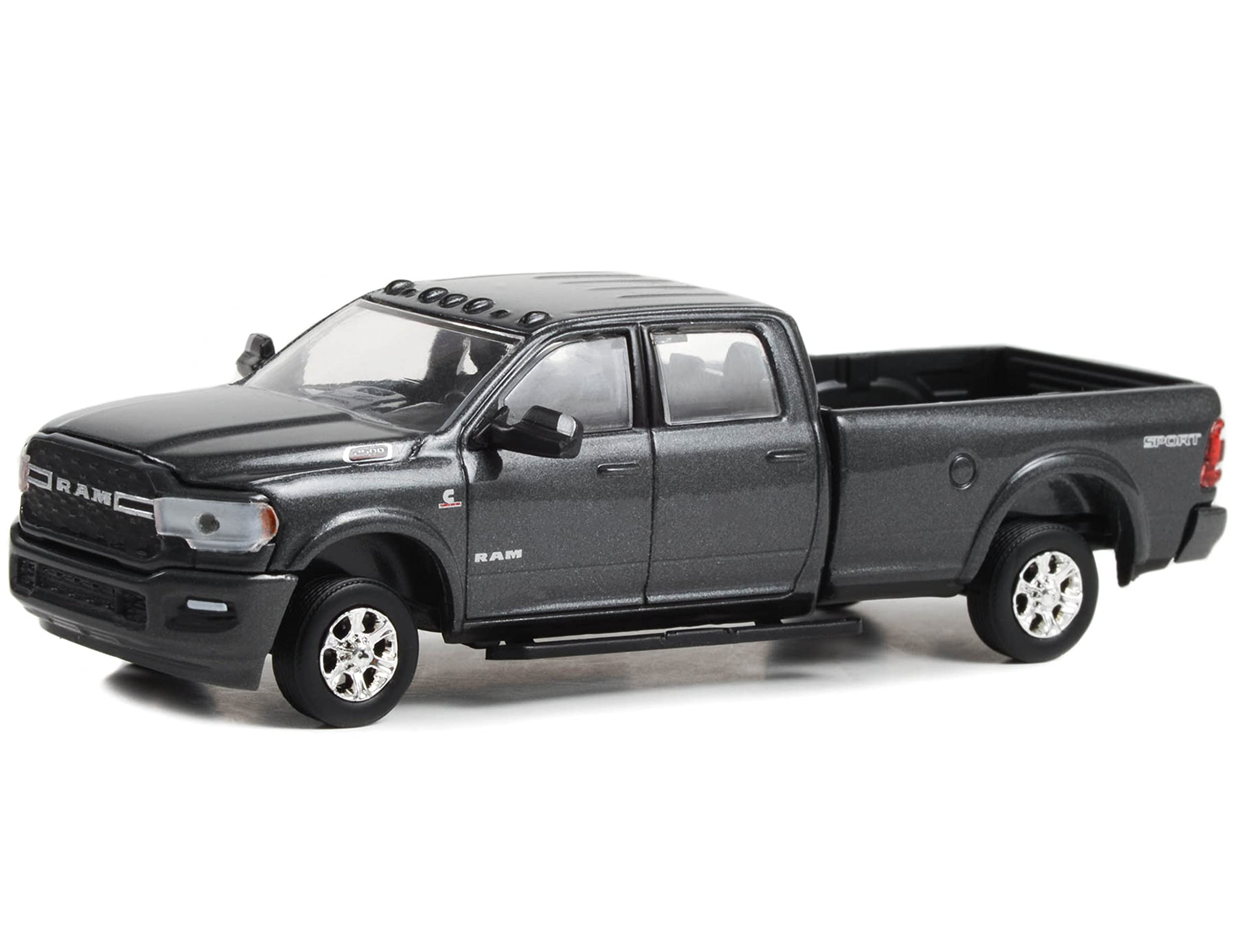 2022 RAM 2500 Big Horn Sport 4X4 Pickup Truck Granite Crystal Gray Metallic Showroom Floor Series 2 1/64 Diecast Model Car by Greenlight 68020 F