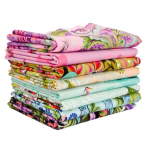 everglow fat eighth bundle (8 pieces) by tula pink for freespirit 9 x 21 inches (22.86 cm x 53.34 cm) fabric cuts