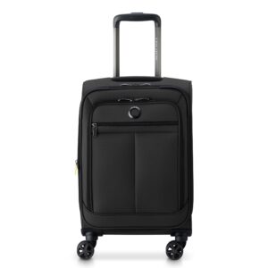 delsey paris sky lite softside expandable luggage with spinner wheels, black, carry on 19 inch