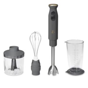 beautiful immersion blender with 500ml chopper and 700ml measuring cup, by drew barrymore (oyster gray)