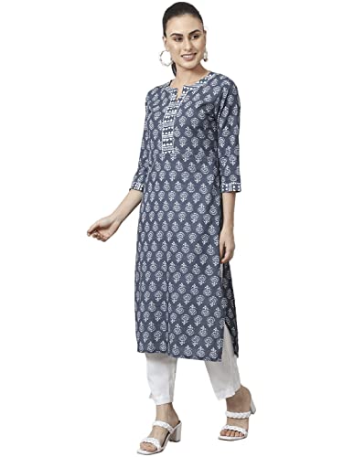 ROYALINK Indian Women's Tunic Tops Cotton Kurta for girls (as1, alpha, s, regular, regular) Grey