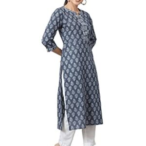 ROYALINK Indian Women's Tunic Tops Cotton Kurta for girls (as1, alpha, s, regular, regular) Grey