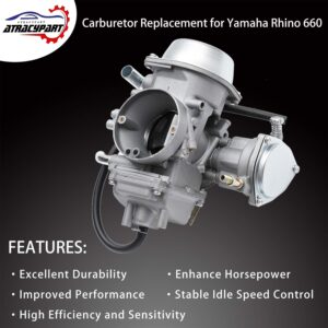 Carburetor for 2004-2007 Yamaha Rhino 660 UTV Carb with Air Filter, Fuel Filter, Spark Plug, Intake Manifold Boot