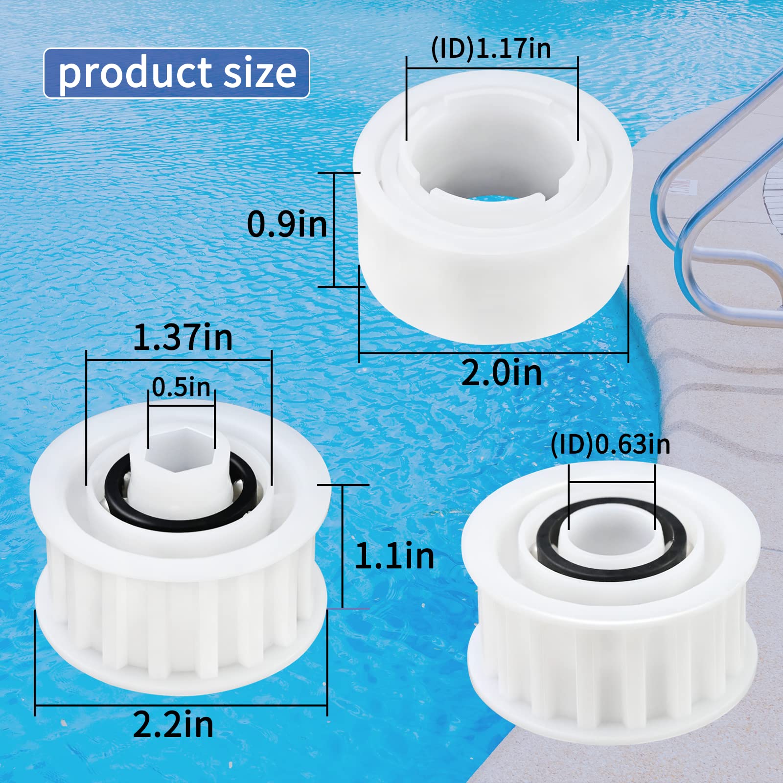 Upgrade 4 Pack Guide Wheels with 2 Pully Gears, Part Number 3884997-R6, Replacement for Dolphin Pool Cleaner Accessories