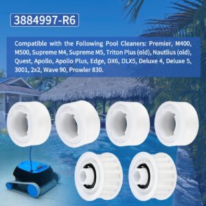 Upgrade 4 Pack Guide Wheels with 2 Pully Gears, Part Number 3884997-R6, Replacement for Dolphin Pool Cleaner Accessories