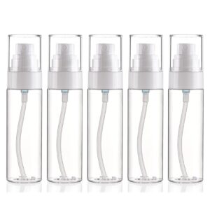 fine mist spray bottle plastic spray bottles 2oz/60ml 5 pack makeup setting spray bottle tsa approved empty cosmetic refillable travel bottle containers sprayer for water,perfume,essential oils,skincare makeup lotion,face & hair mist