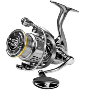 fishdrops saltwater spinning reel, 12+1bb ultra lightweight powerful fishing reel, metal frame carbon fiber 33 lb max drag, 5.5:1 high speed ultra smooth for saltwater fishing reels