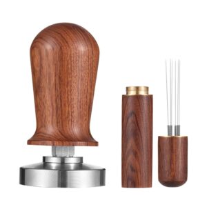 decdeal 51mm espresso tamper and stirrer set, coffee tamper with spring loaded flat, stainless steel base coffee tamper