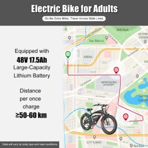 Hidoes 1200W Electric Bike for Adults, Fast Dirt Bike, E Bike with 26" Fat Tire Ebike, Fast Charge 48V 18.2Ah Battery 37.2Mph 35Miles Mountain Bike