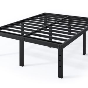 QEROMY King Size Bed Frame - 18 in Sturdy Platform Bed Frame King, Heavy Duty Metal Bed Frame No Box Spring Needed, Quick & Easy Assembly, No Noise, Black