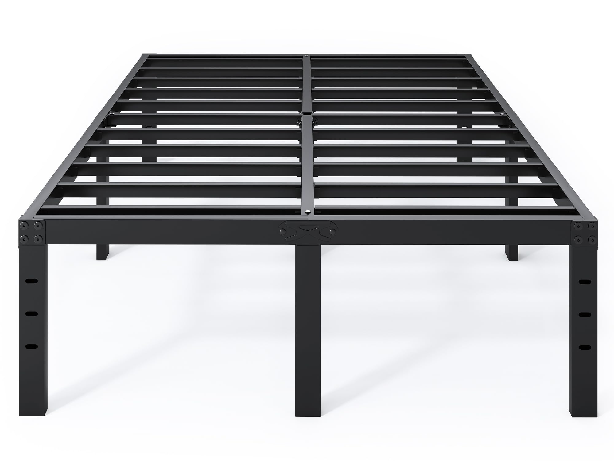 QEROMY King Size Bed Frame - 18 in Sturdy Platform Bed Frame King, Heavy Duty Metal Bed Frame No Box Spring Needed, Quick & Easy Assembly, No Noise, Black