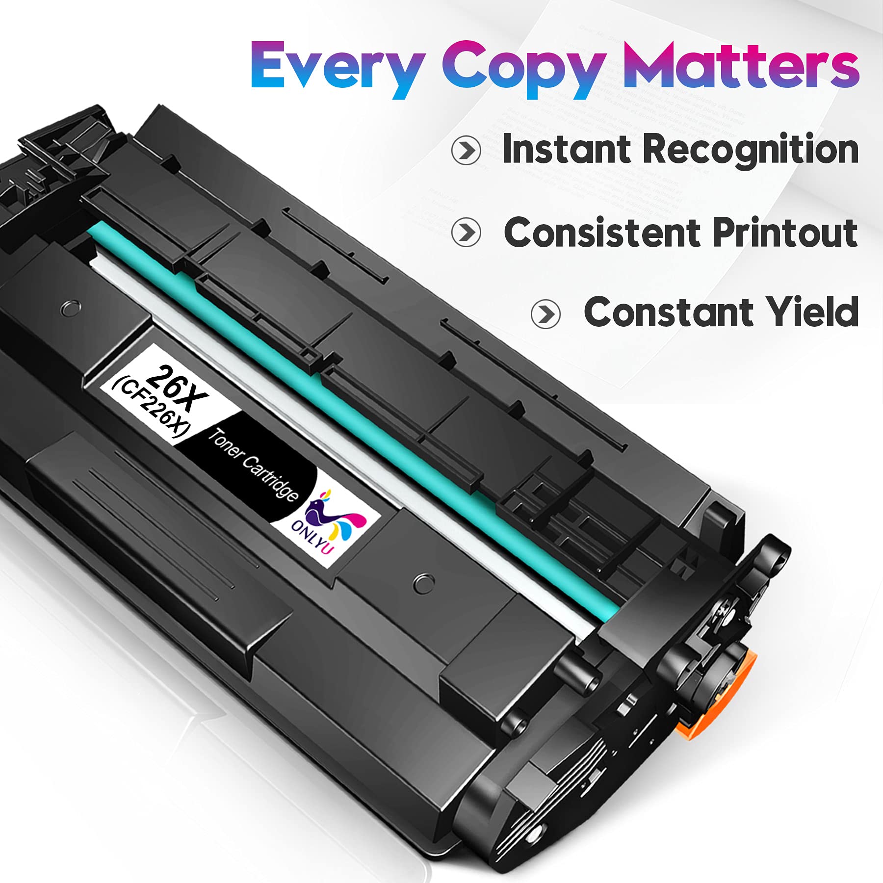 ONLYU Compatible Toner Cartridge Replacement for HP 26X CF226X HP 26A CF226A 26A 26X Pro M402n M402dn M402dne M402dw Pro MFP M426fdw M426fdn M426dw (2-Pack, Black)