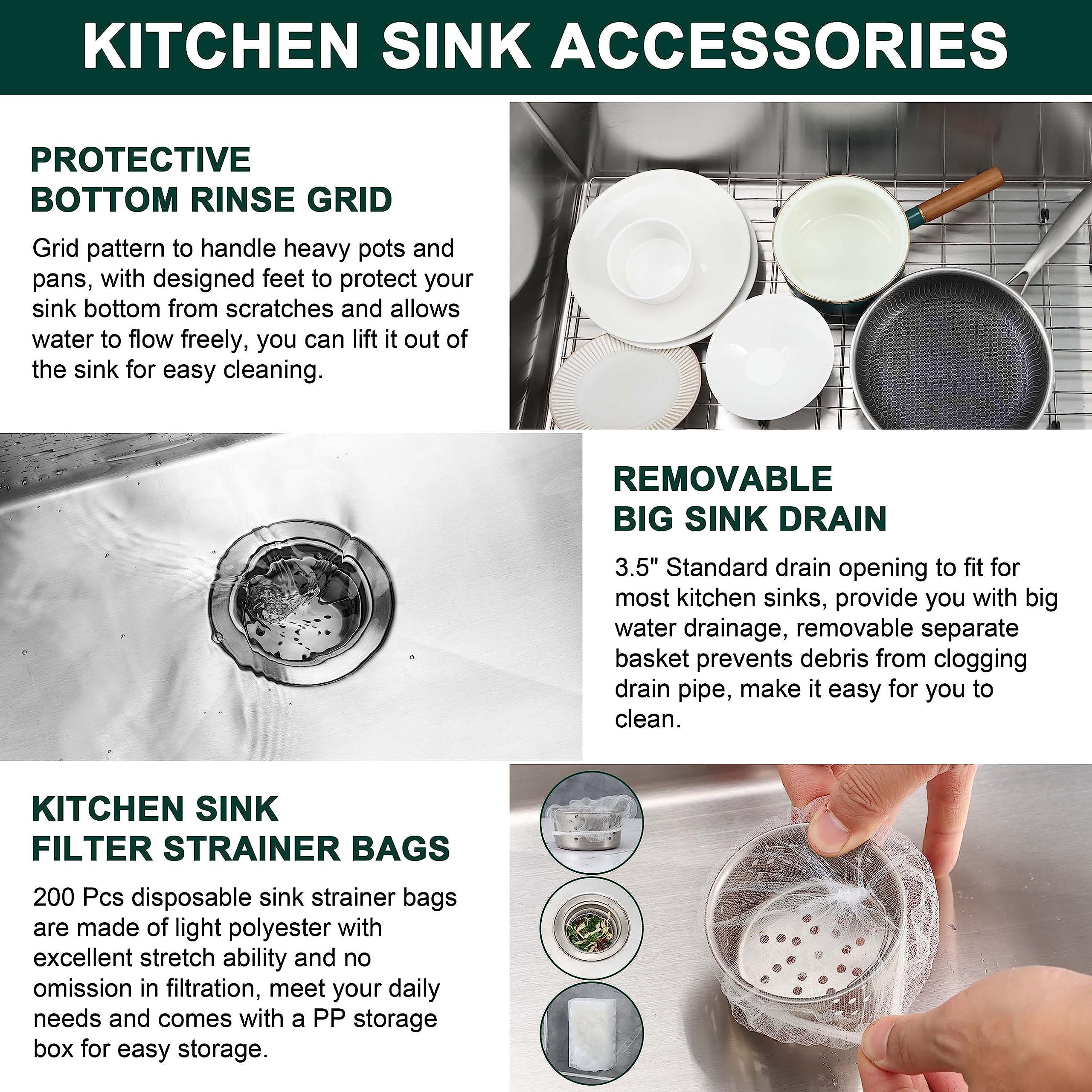 Homikit 33 x22 Inch Drop In Kitchen Sink, 16 Gauge Stainless Steel Topmount Single Bowl Kitchen Sinks with 2-Hole R10 Corner, 10" Deep Large Farmhouse Workstation Sink with Rinse Grid & Strainer Bags