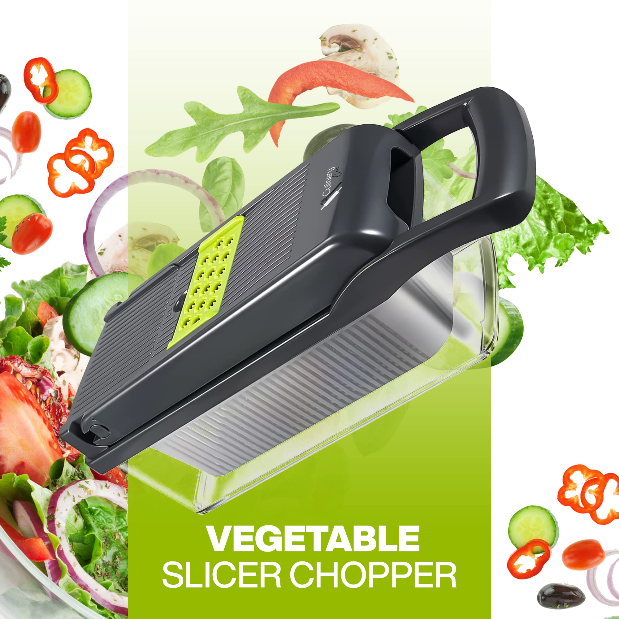 Culinary Cove 10 in 1 Vegetable Chopper, 8 Blade, Food Chopper, Pro Onion Chopper, Mandolin Food Slicer, Veggie Chopper, Vegetable Chopper with Container, Chopper Vegetable Cutter