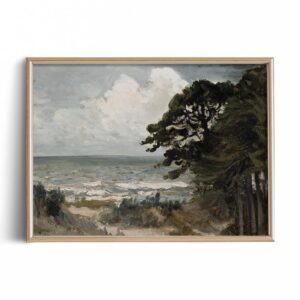 farmhouse still life picture living room - abstract coastal seascape beach oil painting - 11 x 14 art print- rustic vintage decor for bedroom - art deco wall art for kitchen - antique french poster