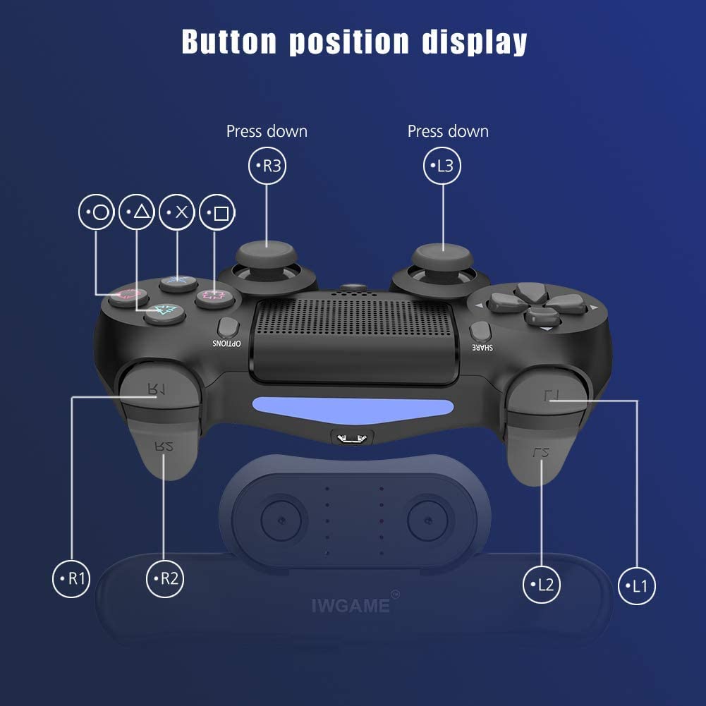 IWGAME Paddles for PS4 Controller, Back Button Attachment for PS4, Controller Paddles for PS4, Controller Accessories for PS4, TURBO Function,Memory Function,Plug And Play