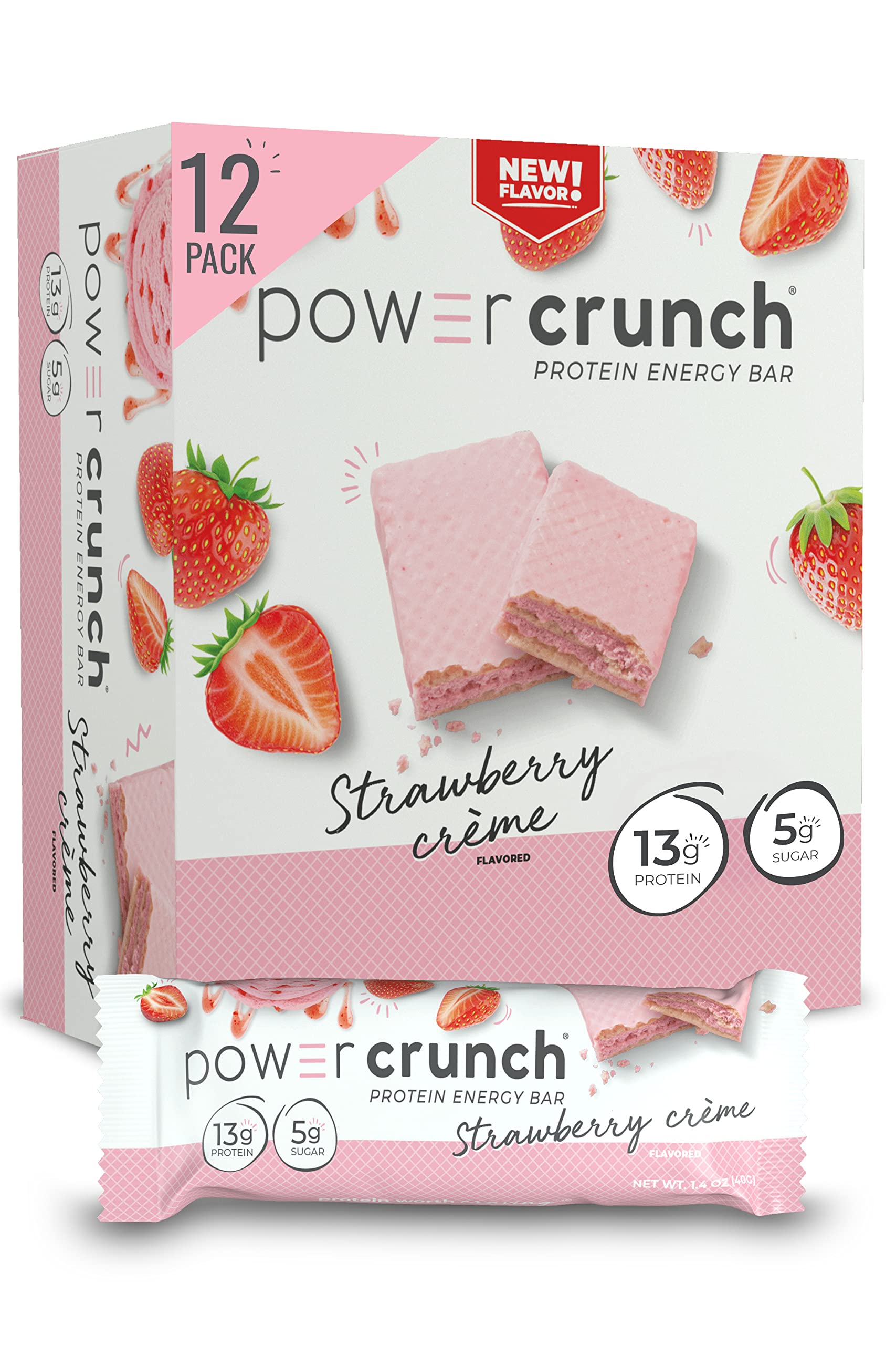 Power Crunch Protein Wafer Bars, Peanut Butter Crème, 1.4 Ounce & Protein Wafer Bars, Strawberry Crème, 1.4 Ounce & Protein Wafer Bars, French Vanilla Creme, 1.4 Ounce