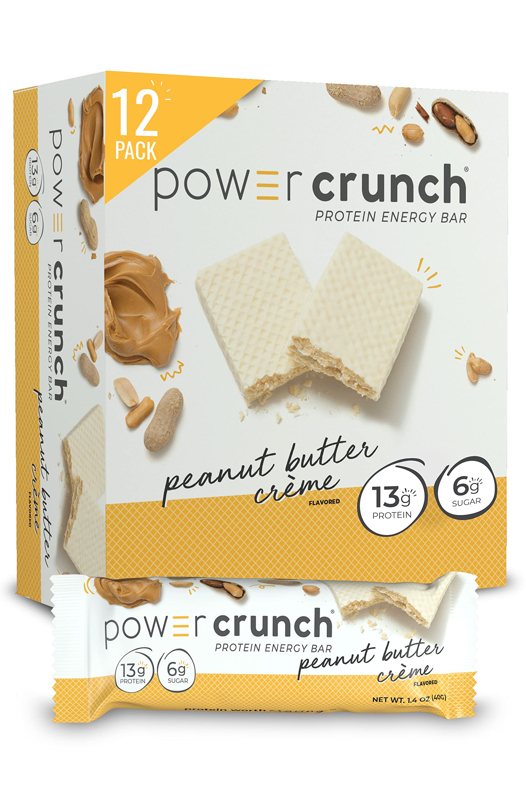 Power Crunch Protein Wafer Bars, Peanut Butter Crème, 1.4 Ounce & Protein Wafer Bars, Strawberry Crème, 1.4 Ounce & Protein Wafer Bars, French Vanilla Creme, 1.4 Ounce