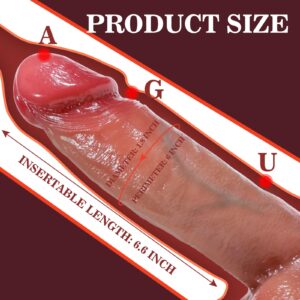 Realistic Dildo Sex Toys, Soft Silicone Feels Like Skin Male Anal Dildos with Strong Suction Cup for Hands-Free Play, G Spot Stimulator with Balls Lifelike (Large)