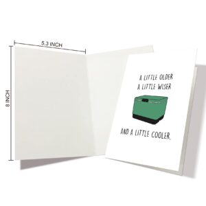 Nchigedy Funny Birthday Card for Him Her, Hilarious Cooler Pun Birthday Card, Older and Wiser Birthday Card for Men Women