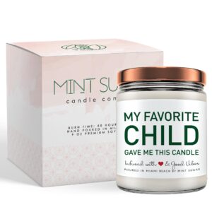 Mom Candle Gifts for Mothers Day or Birthday, Mint Sugar Candle Company 9 oz Soy Wax Candle with Floral Blossom Aroma, Made in The USA, Funny Unique Cute Moms Gift Ideas from Daughter or Son