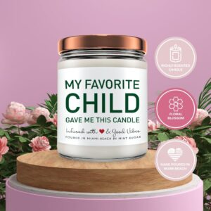 Mom Candle Gifts for Mothers Day or Birthday, Mint Sugar Candle Company 9 oz Soy Wax Candle with Floral Blossom Aroma, Made in The USA, Funny Unique Cute Moms Gift Ideas from Daughter or Son