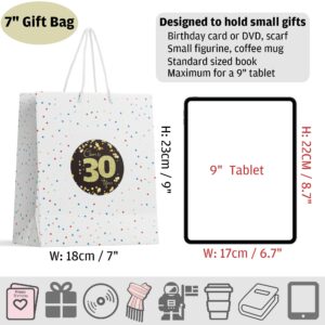 Sumerk 30th Birthday Gift Bag Cheers to 30 Paper Gift Bags with Birthday Cards and 30th Birthday Stickers - 2 Pcs 30th Gift Bags, 2 Pcs Birthday Cards, 2 Pcs 30 Birthday Stickers