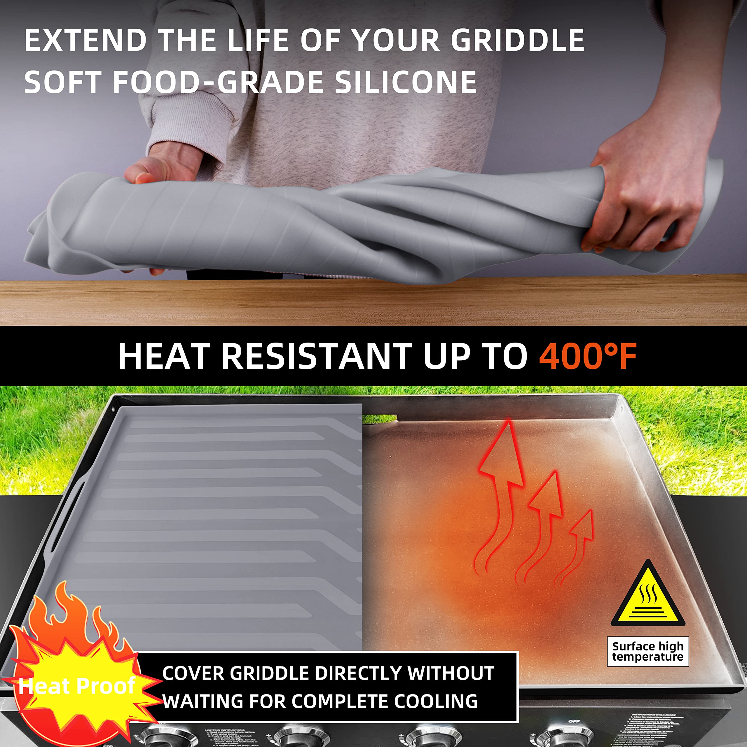 Silicone Griddle Mat for Blackstone 36 Inch Griddle - Griddle Cover Accessories for Blackstone - Keep Your Grill Clean - Protect Griddle from Small Animals, Debris, and Rust