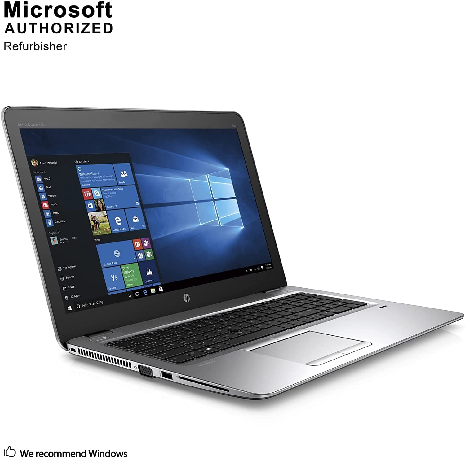 HP Elitebook 850 G3 15.6 HD, Core i5-6300U 2.4GHz, 16GB RAM, 512GB Solid State Drive, Windows 10 Pro 64Bit (Renewed)