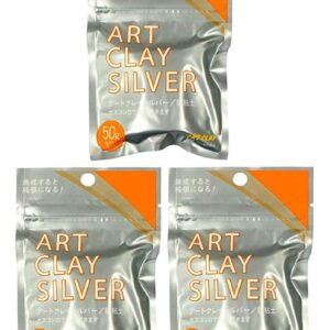 Art Clay Silver 50g (1.76oz) Sterling Silver Clay A-275 Total 3 Pieces 150g (5.28oz) Japan Import with Original Stylus Ballpoint Touch Pen