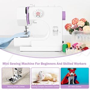 Sewing Machine - Mini Sewing Machine for Beginners and Kids with 12 Built-in Stitches, Portable Sewing Machine with Adjustable 2 Speed and Foot Pedal Control, Perfect for Arts,Crafts & Sewing Projects