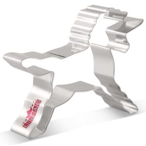 liliao large unicorn cookie cutter, 4.4" wide x 3.4" tall x 1" deep, stainless steel