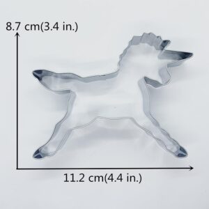 LILIAO Large Unicorn Cookie Cutter, 4.4" Wide x 3.4" Tall x 1" Deep, Stainless Steel