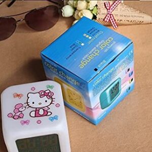 for Hello Kitty Alarm Clock w/ Soothing Glow LED Lights And Thermometer Luminous Small Alarm Clock Creative Cartoon Students with Alarm Clock Mute Simple Colorful Luminous Children's Bedroom Bedside