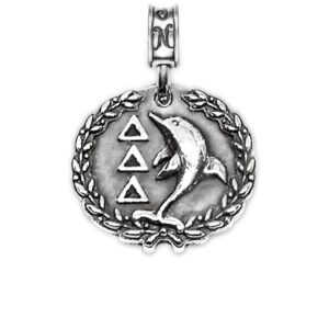 delta delta delta, tri delta, dangle charm .925 solid sterling silver, charm, spacer, greek, sorority, sisterhood, handcrafted, made in the usa, for bracelet, for necklace