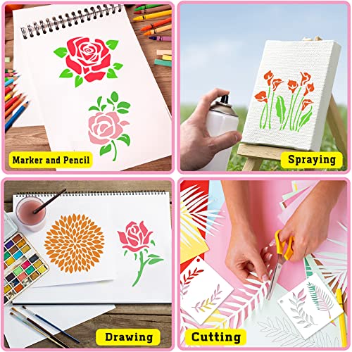 DZXCYZ 80 Pcs 3 x 3 Inch Stencils for Painting on Wood, Reusable Flower Stencils Butterfly Stencils Bird Plastic Stencils Bee Wall Stencil DIY Craft Template Paint Stencils Set for Wall Home Decor