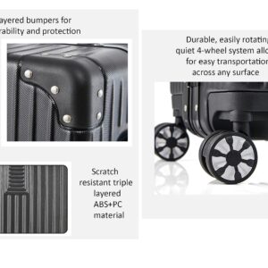 Carry On Luggage Suitcase with Wheels 2-Piece Luggage Sets 20" Carry-On and 14" Small Bag Lightweight Carrying Bag Potable Make up Travel Case - Ivory