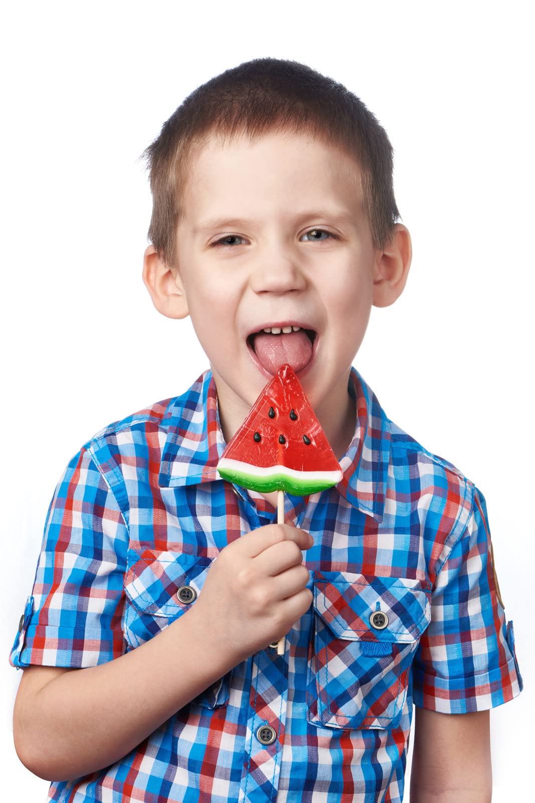 Watermelon Candy Lollipops - 12 Suckers Individually Wrapped - Summer Party Favors - Pool Party Treats - BBQ - Goodie Bags for Kids Birthday Party - Wedding Party Candy Buffet - Hand Decorated Pops