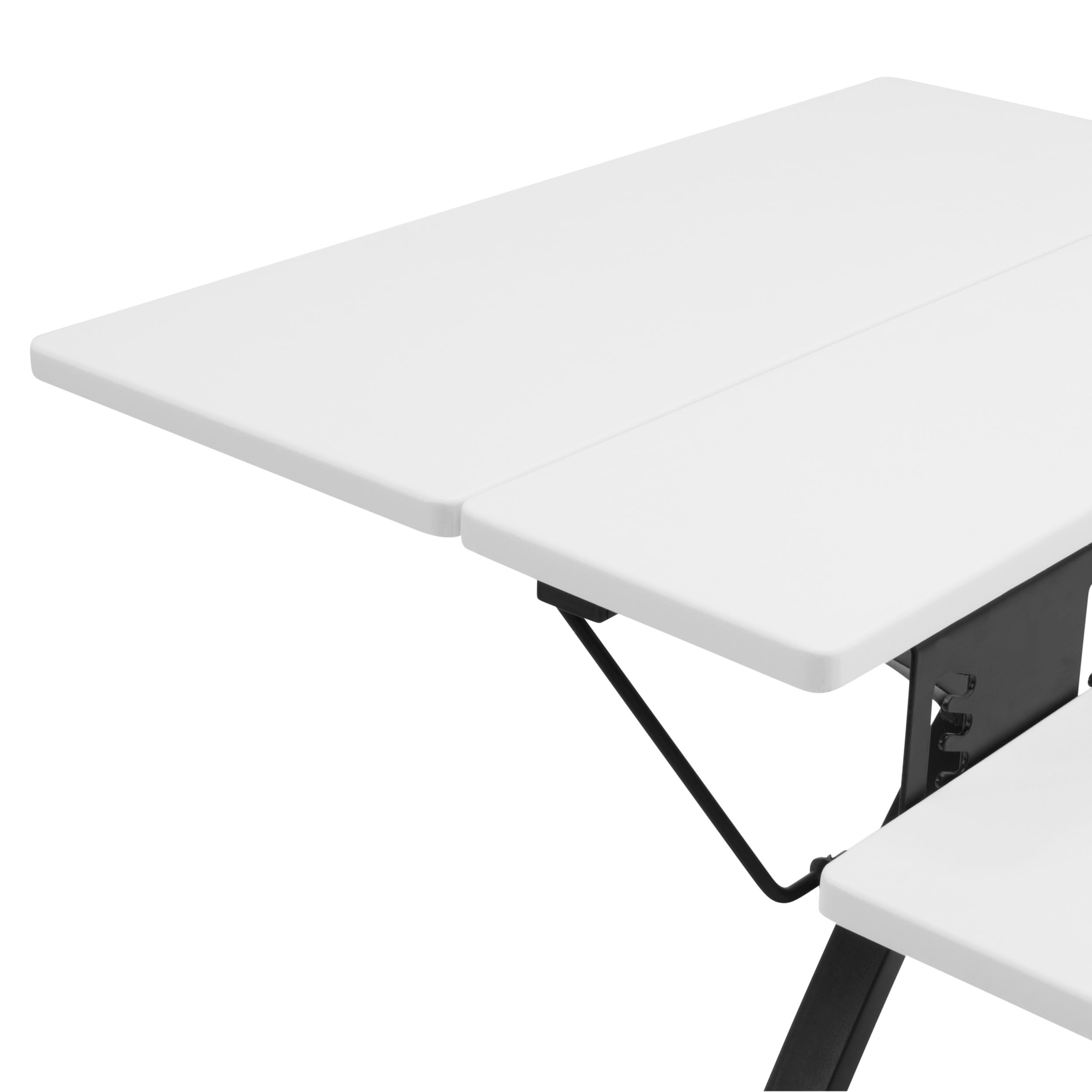 Sew Ready Comet Plus Hobby Side and Lower Shelf Sewing Table, 45.5" W x 23.5" D x 30" H, Black/White