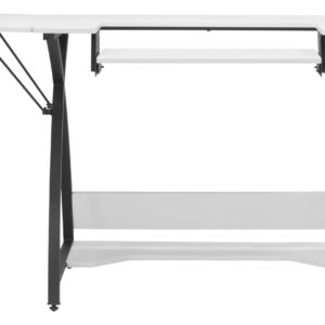 Sew Ready Comet Plus Hobby Side and Lower Shelf Sewing Table, 45.5" W x 23.5" D x 30" H, Black/White