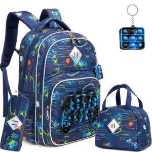 meetbelify backpack for boys school bag with lunch box for elementary kindergarten kids backpack set for boys age 6-8