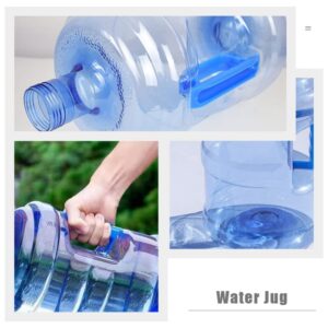 Gadpiparty Water Bottle with Handle 5 Liters Water Storage Containers Portable PC Camping Water Container Plastic Jug Water Barrel for Home Outdoor Camping Hiking