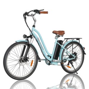 geleisen electric bike for adults, 26" ebikes, peak 750w electric cruiser bike with 48v 14.5ah/11.6ah removable battery, 25mph electric bicycle w/ 7-speed & front suspension(fits for 5'2"-6'5")