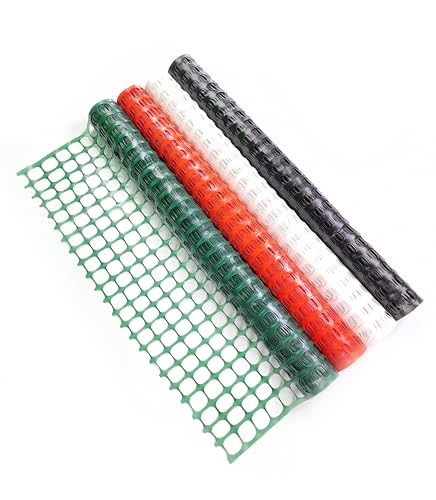 PotatoLife Plastic Mesh Fence Safety Fence, 4'x100' Roll with 100 Zip Ties, Resuable Temporary Netting for Garden Fencing, Construction, Snow Fencing, Animal Barrier, Poultry, Deer, Patio, Green