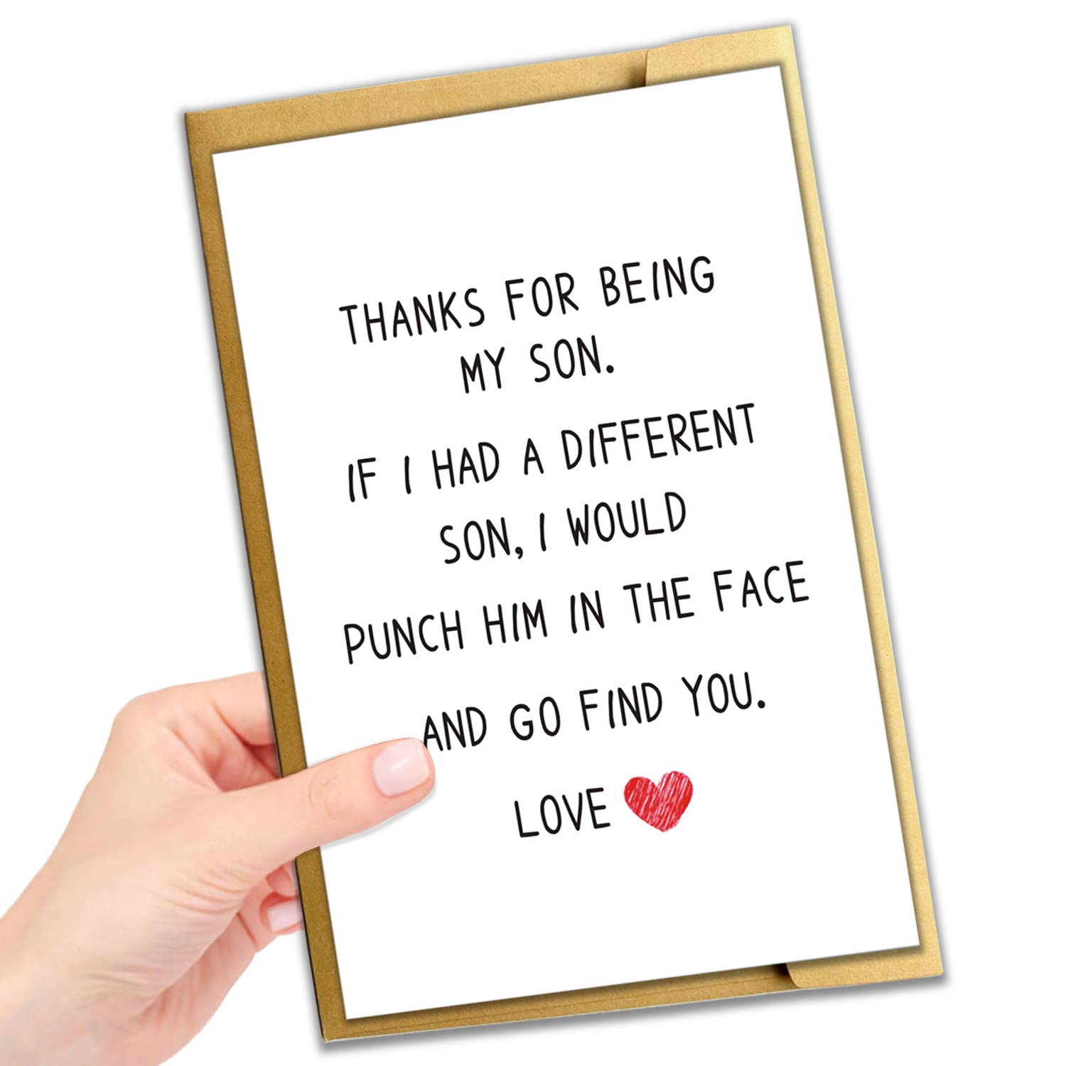 Son Card Funny Card for Son Birthday Card Thank You for Being My Son Humorous Card