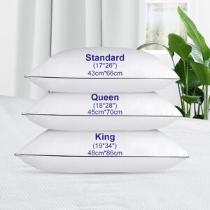 Opposy Bed Pillows for Sleeping Queen&King Size Set of 2- Cooling Pillows, 2-Pack, Ideal for Side, Stomach, and Back Sleepers Luxury Hotel Quality with Premium Soft Down Alternative (White, Queen)